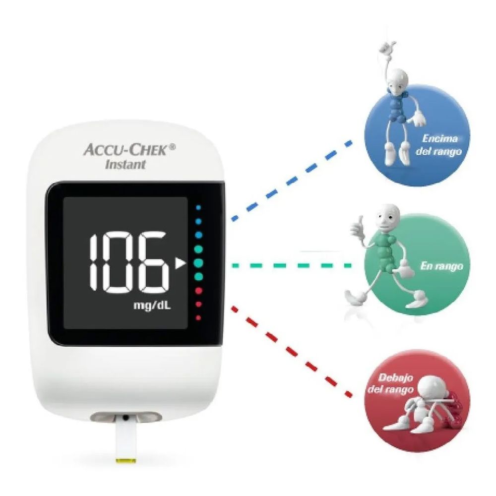 Glucómetro Accu-Chek Instant + 10 Lancetas + 10 Tiras Reactivas ...