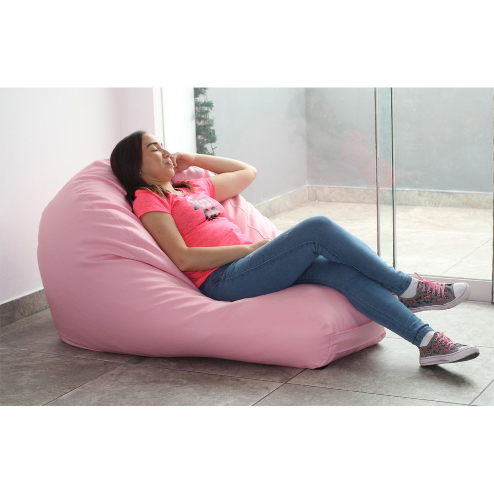 Puff Sillon Jumbo en Cuero sintetico Mundo Puff Peru color Rosado Para ...