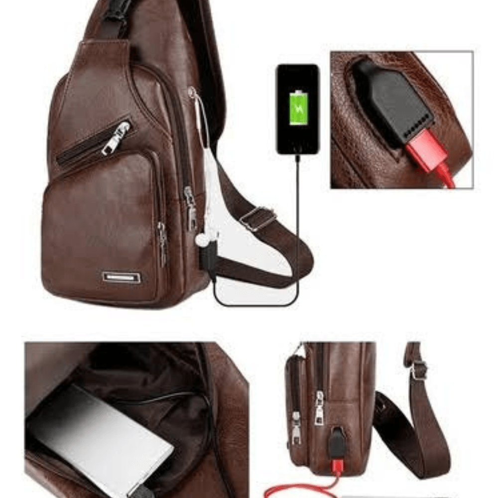 Morral Pechera Con Cable USB Marrón | plazaVea - plazaVea