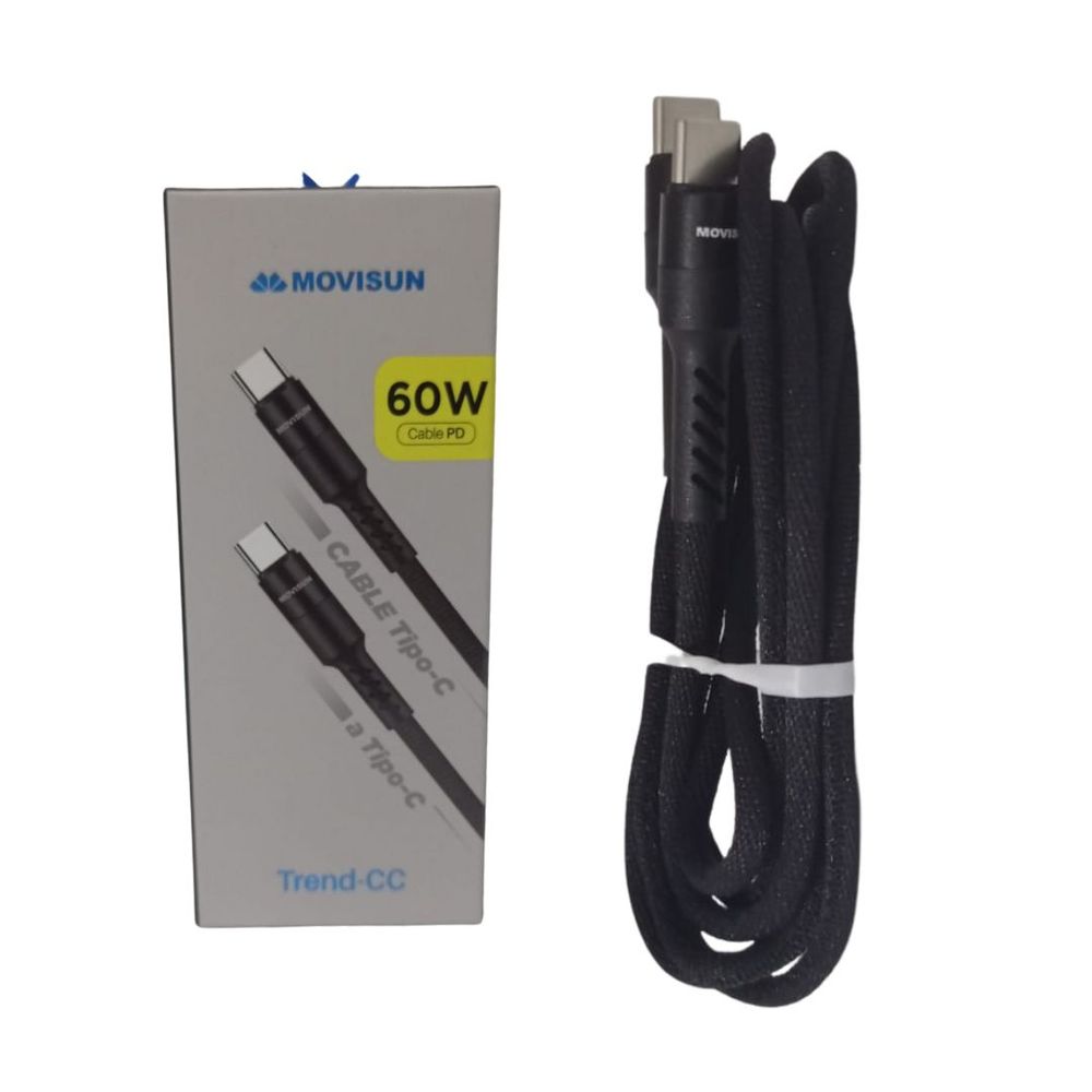 Cable Tipo C a Tipo C Carga Rápida 60w 1.2 metros Movisun | plazaVea - plazaVea