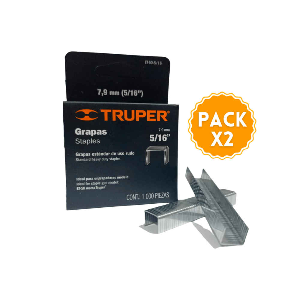 Grapas X2 5/16 Truper 7,9mm Et-50 Tapizar 1000pcs | plazaVea - plazaVea
