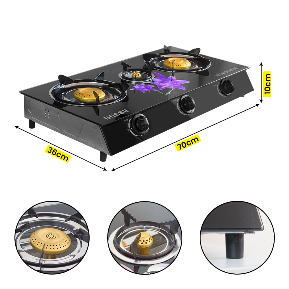 Cocina a Gas de 3 Hornillas | plazaVea - plazaVea