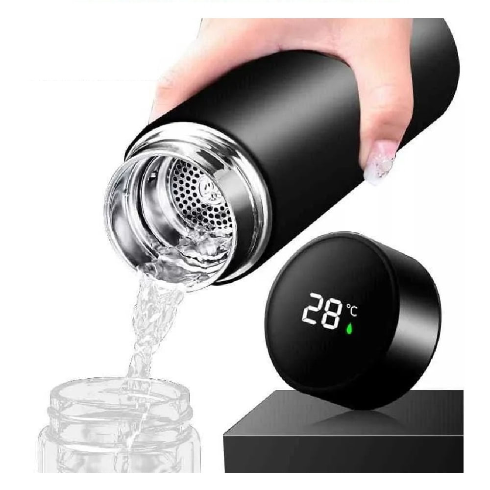 Termo Inteligente Digital 500ml Táctil LED Medidor de Temperatura ...