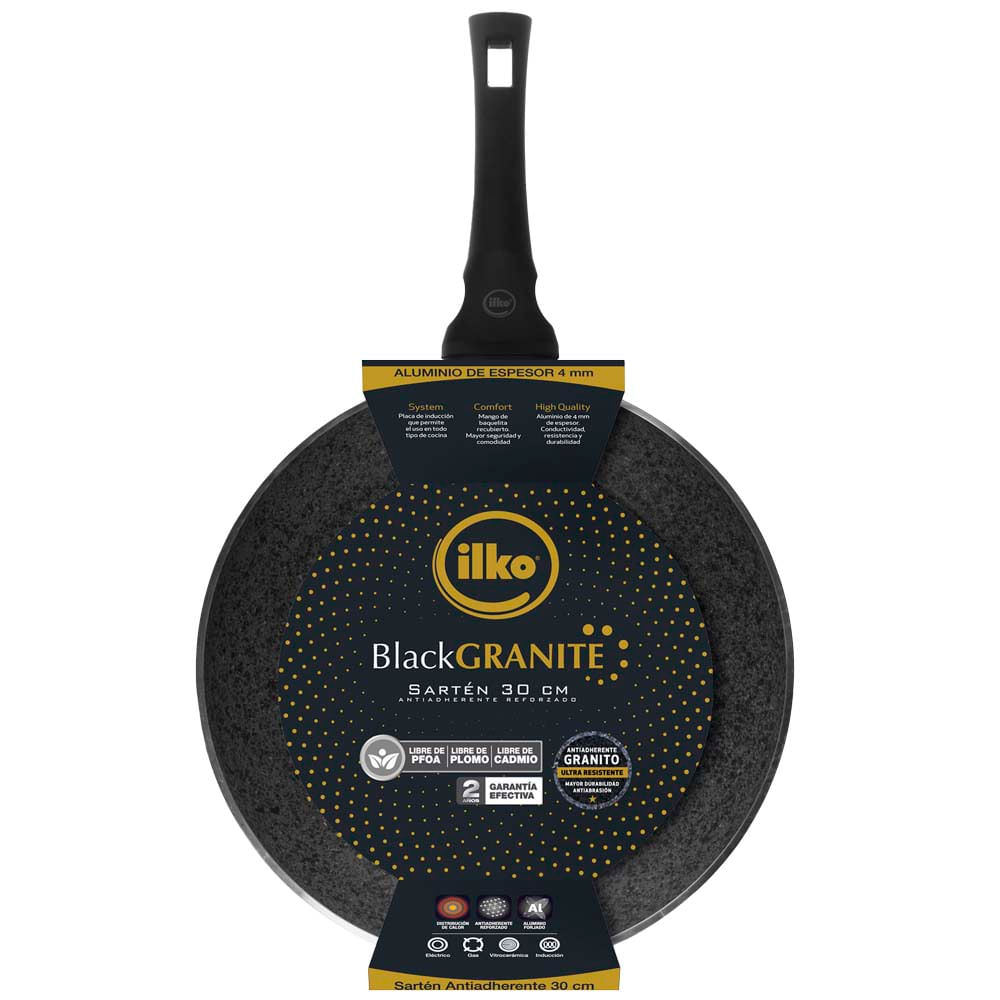 Sartén ILKO Antiadherente Black Granite 30cm | plazaVea - plazaVea