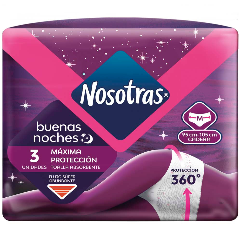 Calzón Nocturno NOSOTRAS Máxima Protección Talla M Paquete 3un ...
