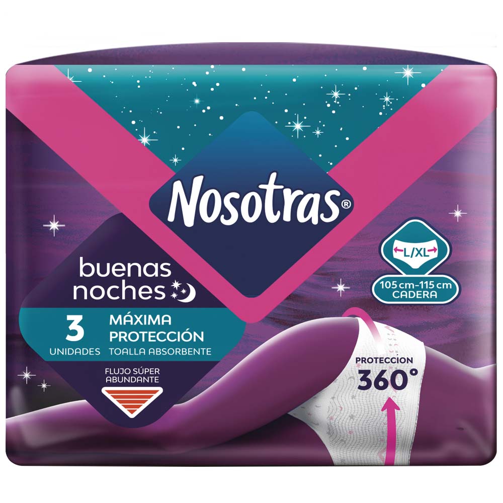 Calzón Nocturno NOSOTRAS Máxima Protección Talla L/XL Paquete 3un ...