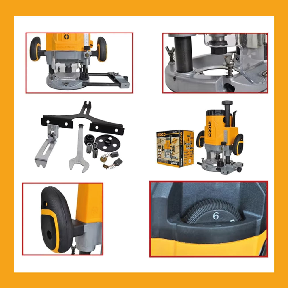 Fresadora Ruteadora Eléctrica Ingco Industrial 2200W RT22008 | plazaVea ...