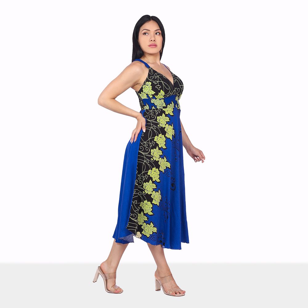 Vestido Largo de Lino para Fiesta Color Azulino | plazaVea - plazaVea