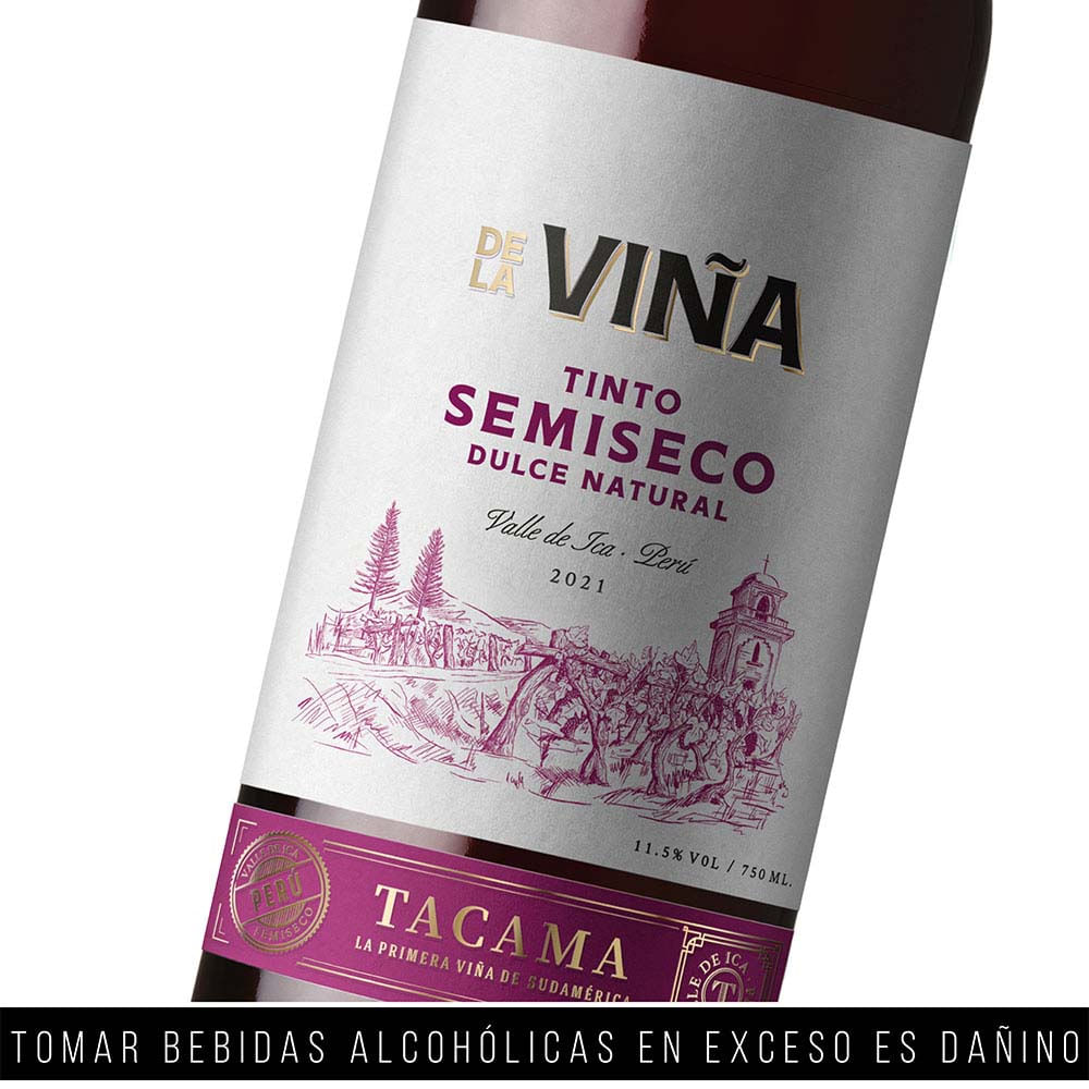 Vino Tinto TACAMA Tinto de la Viña Semiseco Botella 750ml | plazaVea ...