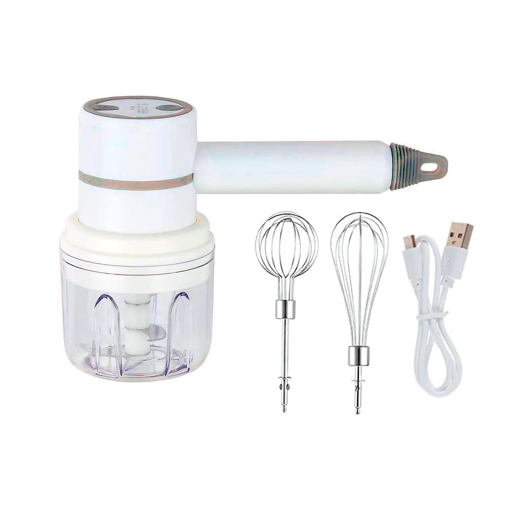 Mini batidora eléctrica de 3 velocidades 2 en 1 color blanco | plazaVea ...