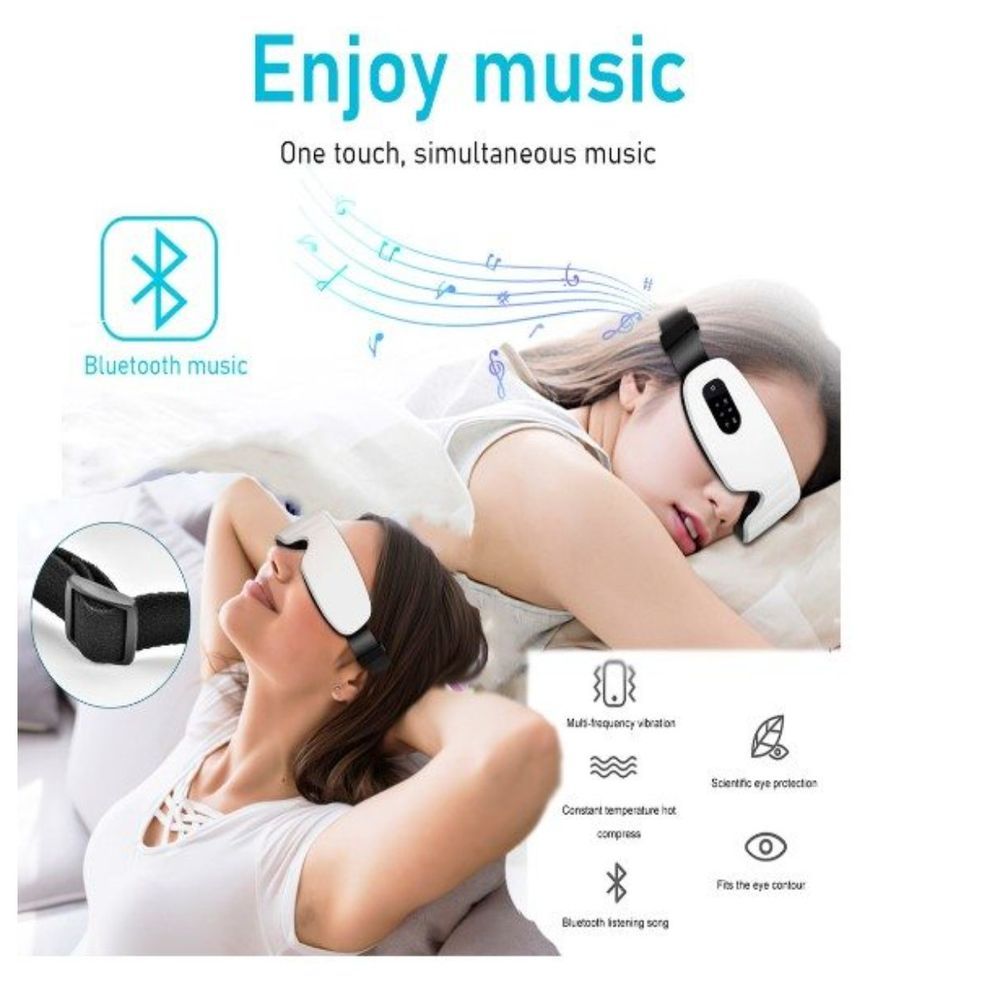Masajeador De Ojos Con Calor Y Música Bluetooth Recargable Plazavea