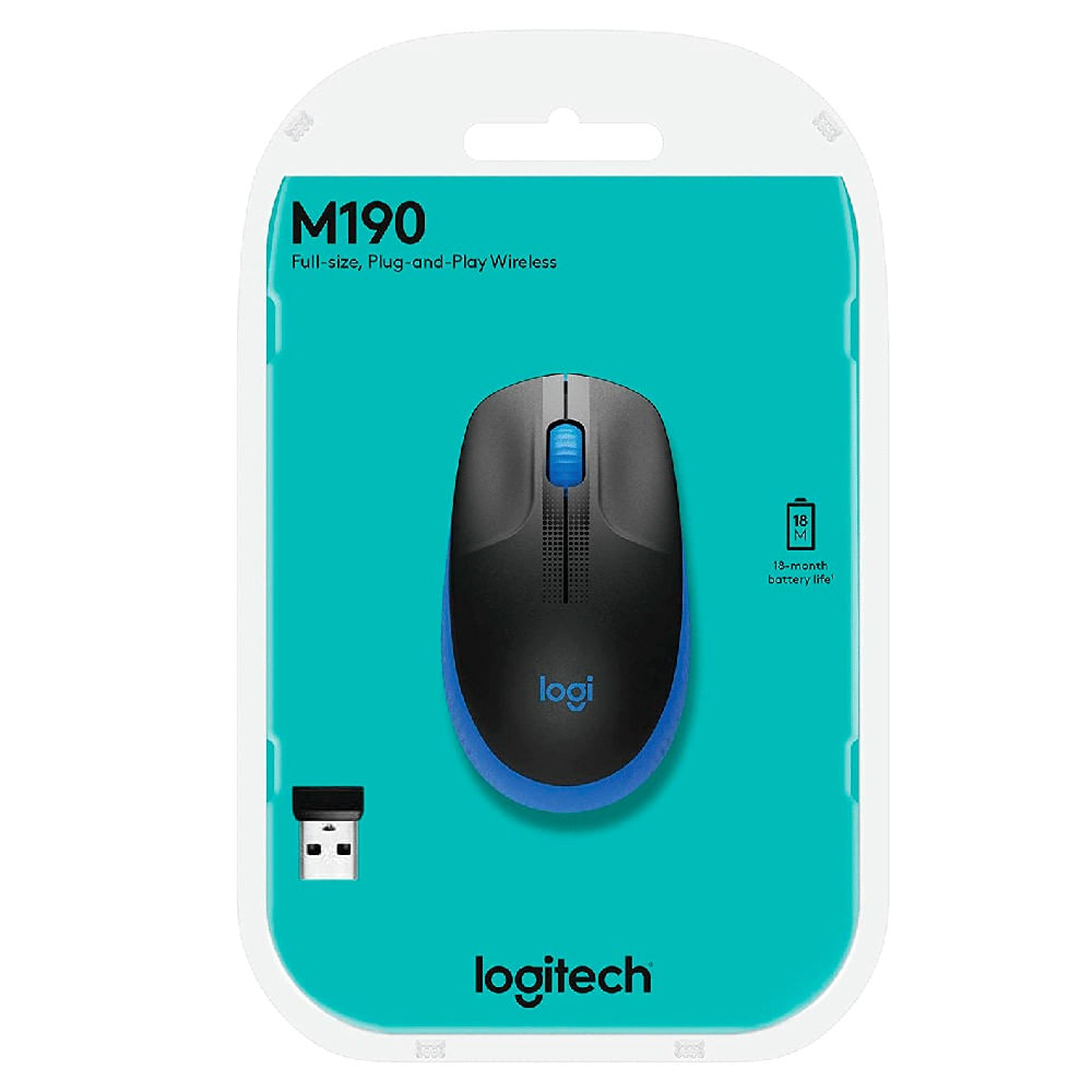 Mouse Logitech M190 Inalambrico Ergonómico USB Azul | plazaVea - plazaVea