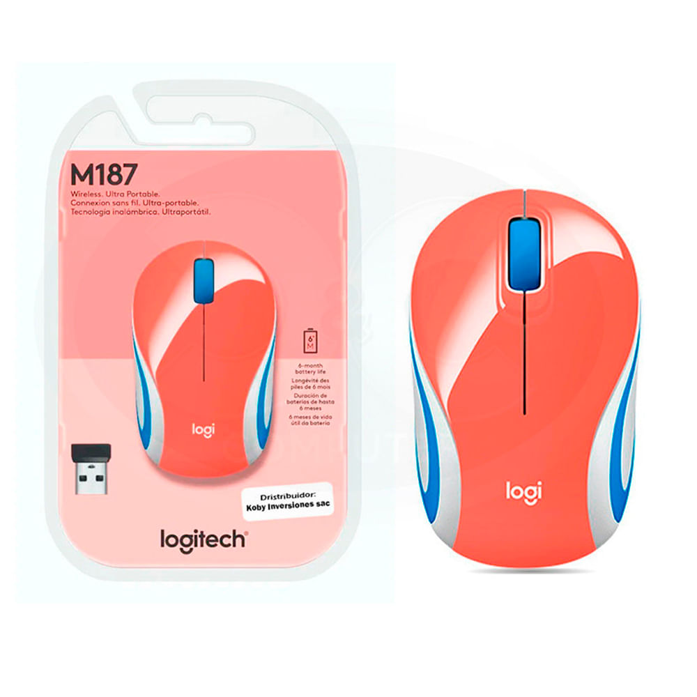 Mouse Logitech M187 Mini Wireless Refresh Coral Original y Garantia ...