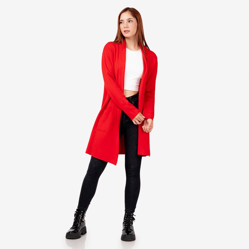 Chompa Abierto Mujer by Indra Color Rojo | plazaVea - plazaVea PRD