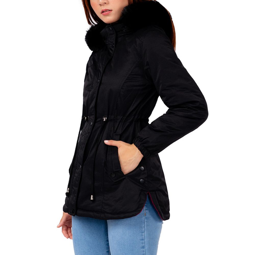 Parka Reversible Mujer by Indra Color Negro con Vino | plazaVea - plazaVea