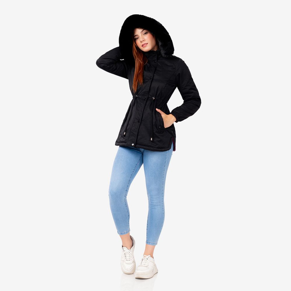 Parka Reversible Mujer by Indra Color Negro con Vino | plazaVea - plazaVea