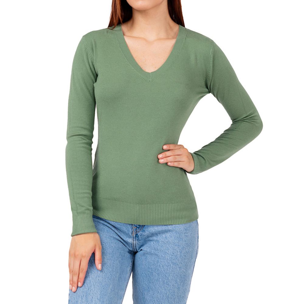 Chompa Mujer Color Verde Olivo | plazaVea - plazaVea