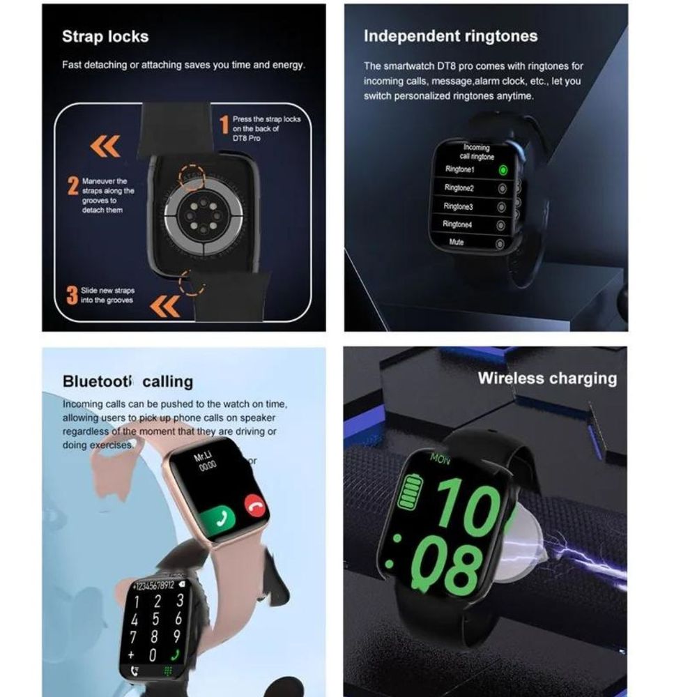 Smart Watch DT8 Pro Serie 8 Color Negro | plazaVea - Supermercado