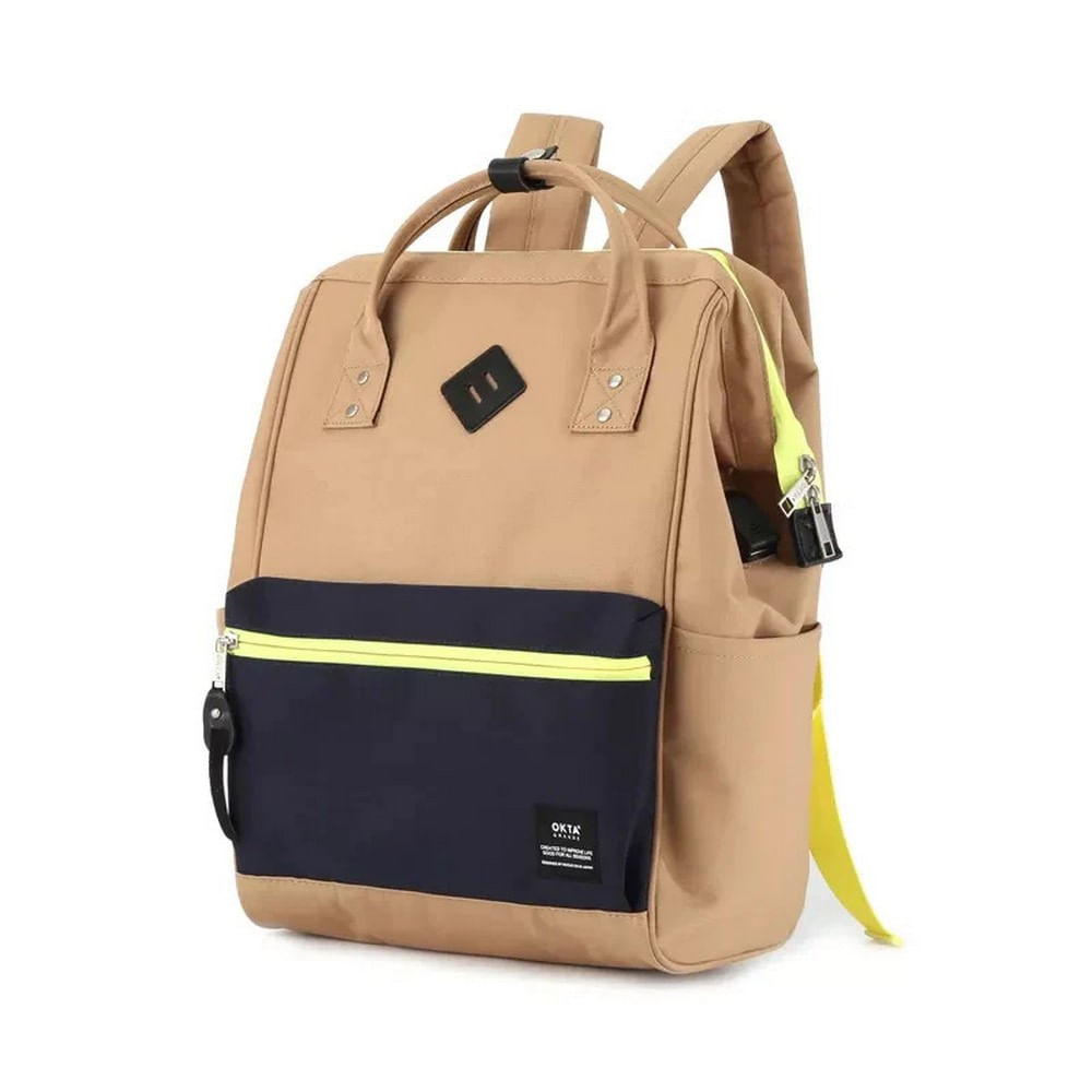 Mochila escolar o de viaje porta Laptop Himawari H9003-2 Caqui ...