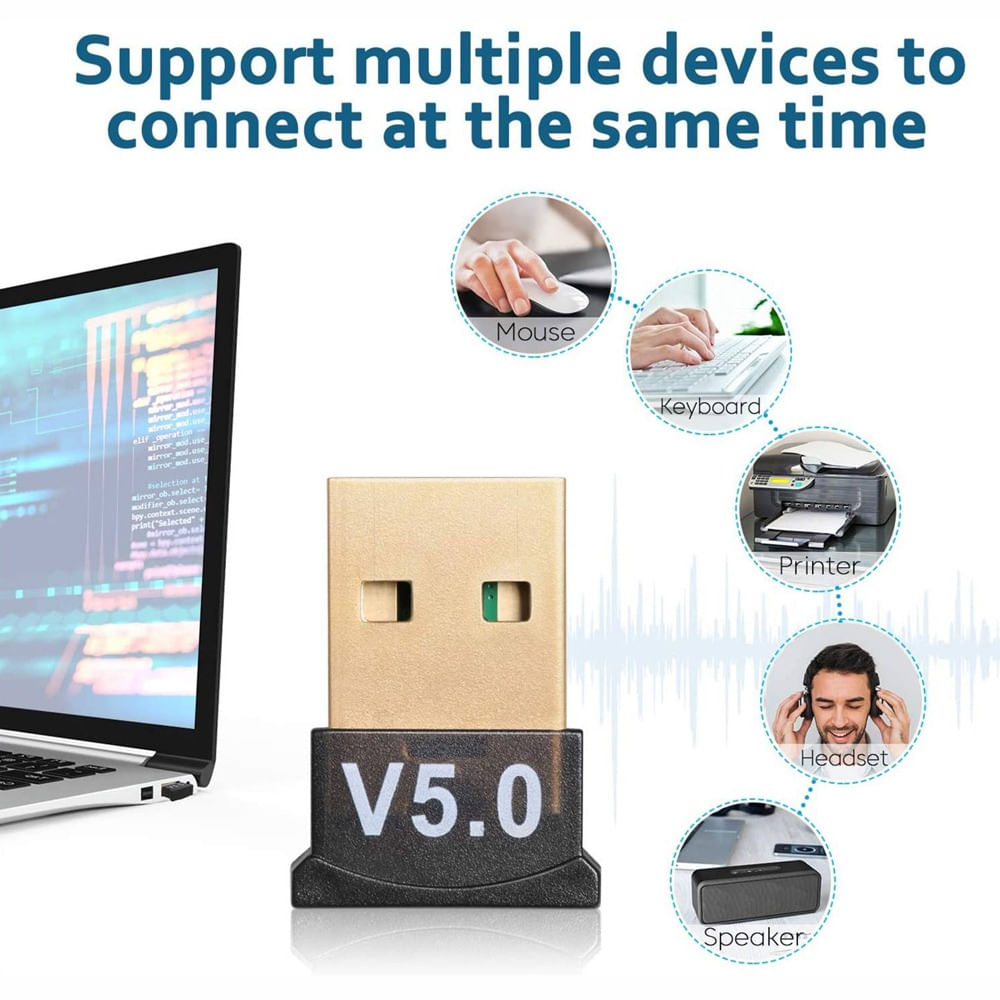 Adaptador Emisor Receptor Bluetooth 5.0 Trautech Usb Dongle pc laptop | plazaVea - plazaVea