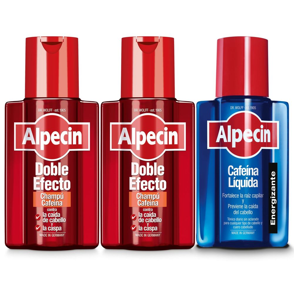 Pack 2 Shampoo Alpecin Double Effect mas Tratamiento Alpecin Liquid ...