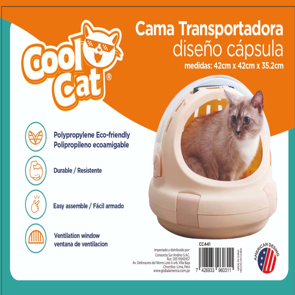 Cama Portátil para Gatos COOL CAT Cápsula Beige CC-441 | plazaVea ...