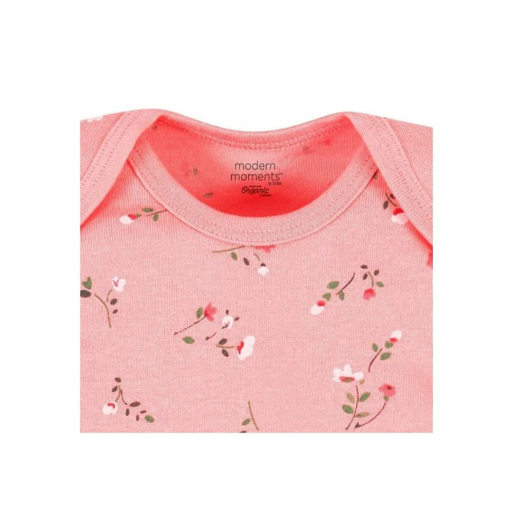 Body Gerber Rosado con Flores Pequeñas para Bebé Niña de 3 a 6 Meses ...