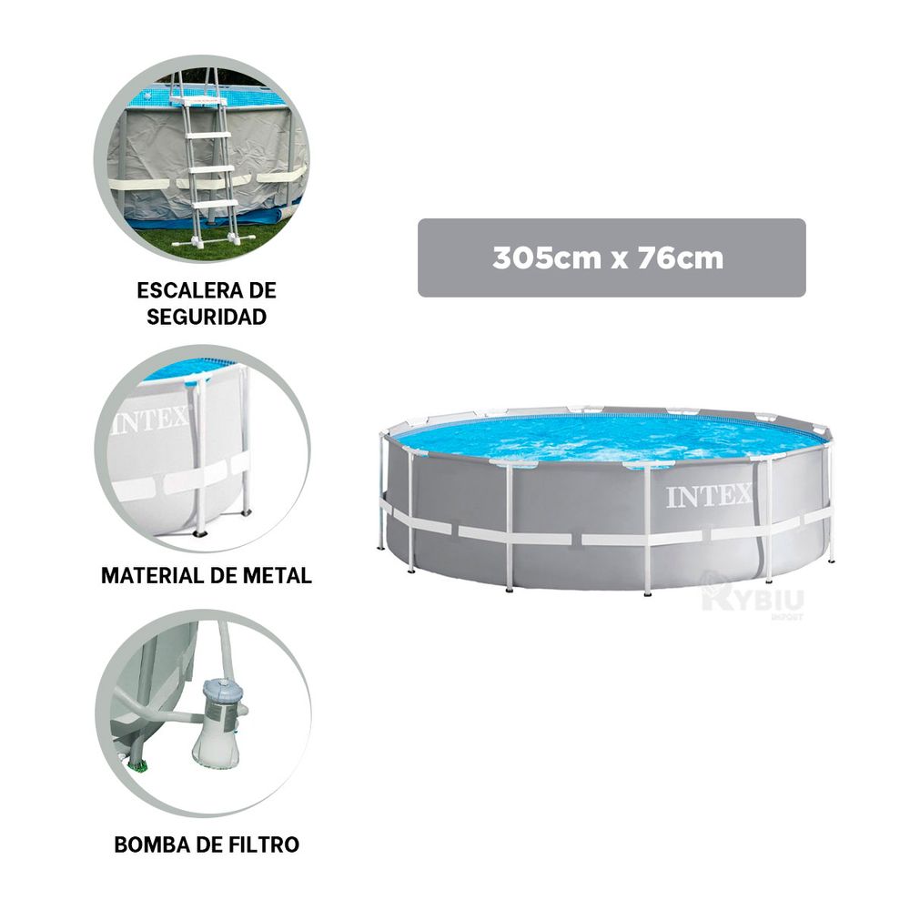 Alberca Intex Circular de Color Gris | plazaVea - plazaVea
