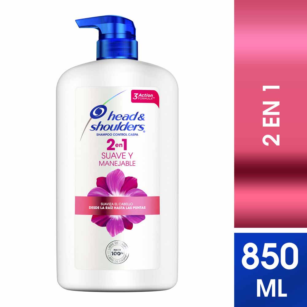 Shampoo HEAD & SHOULDERS 2 en 1 Suave y Manejable Frasco 850ml ...