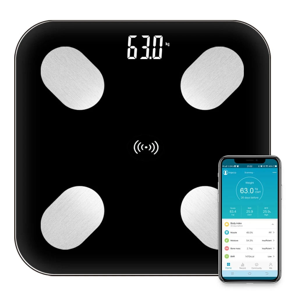 Balanza Digital con Bluetooth Masa Corporal Seguimiento de Peso ...