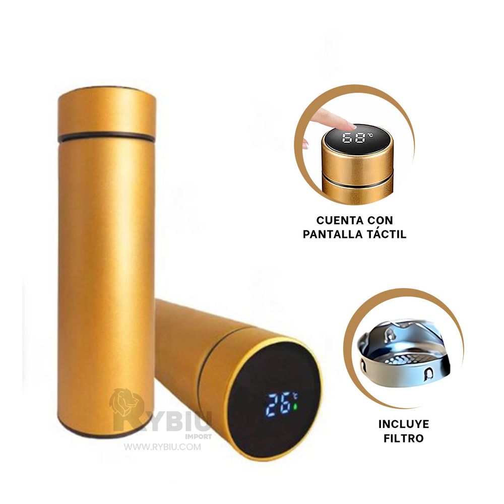 Botella Inteligente con Pantalla Tactil Dorado | plazaVea - plazaVea