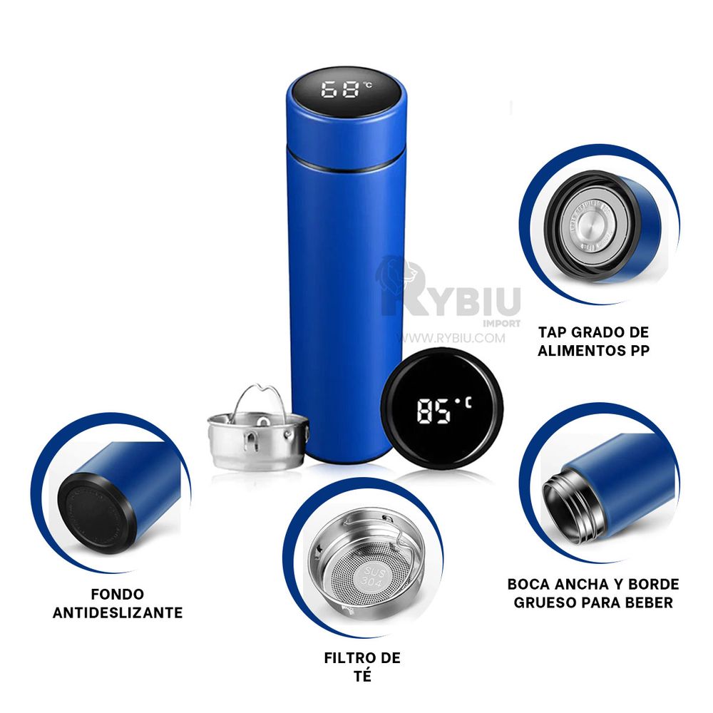 Termo Azul con Pantalla Tactil para Visualizacion - Supermercado