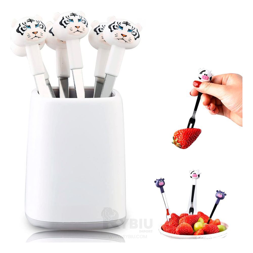 Mini Tenedores Kawaii de Blanco con Tigre | plazaVea - plazaVea