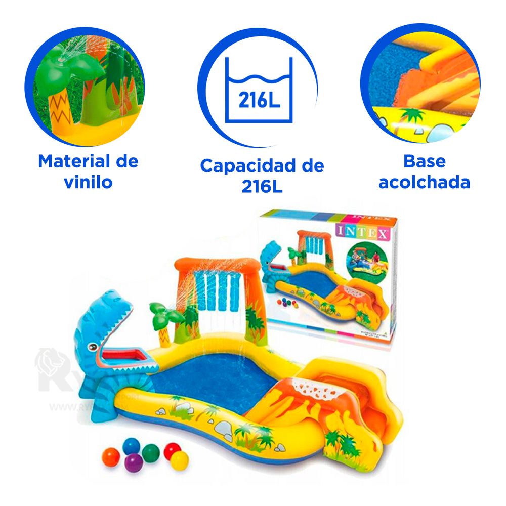 Piscina Inflable Centro de Juego de Dino Rex | plazaVea - Supermercado