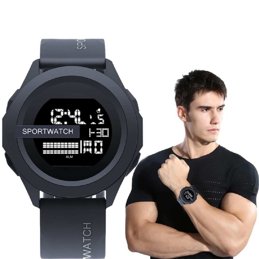 Reloj Deportivo digital Sportwatch Hombre Color Negro | plazaVea - plazaVea