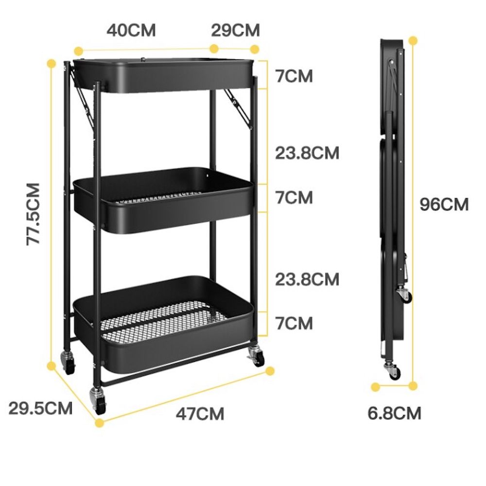 Carrito 3 Niveles Plegable Blanco Multiuso | plazaVea - plazaVea