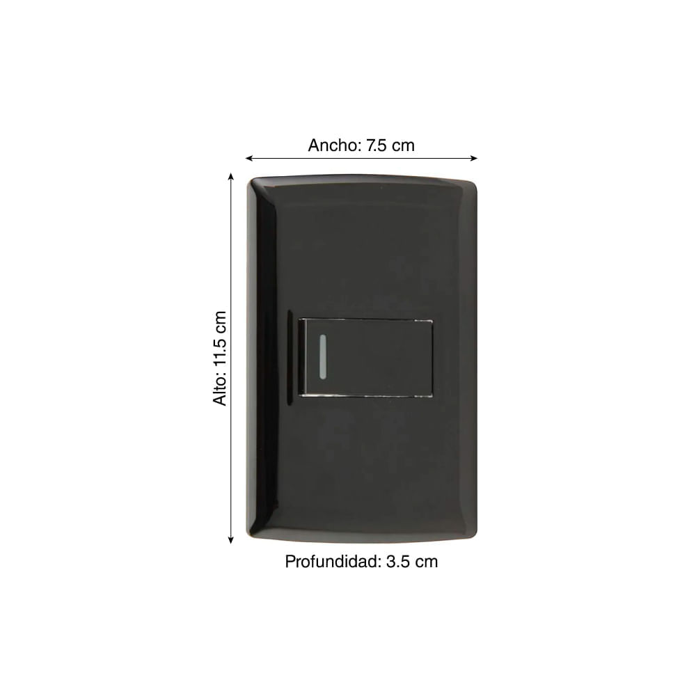 Interruptor Simple Negro Basic | plazaVea - Supermercado