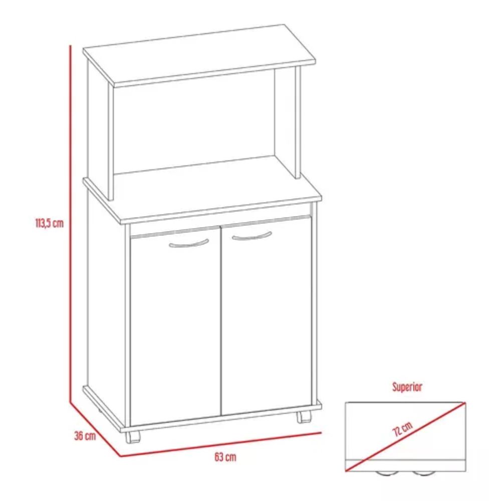 Mueble para Microondas con ruedas Xavi color Blanco TU MESITA ...