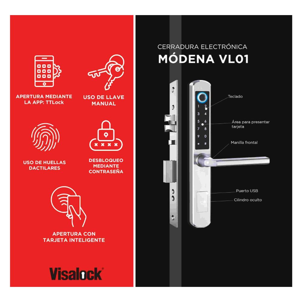 Cerradura Electrónica Visalock Modena VL01 | plazaVea - plazaVea