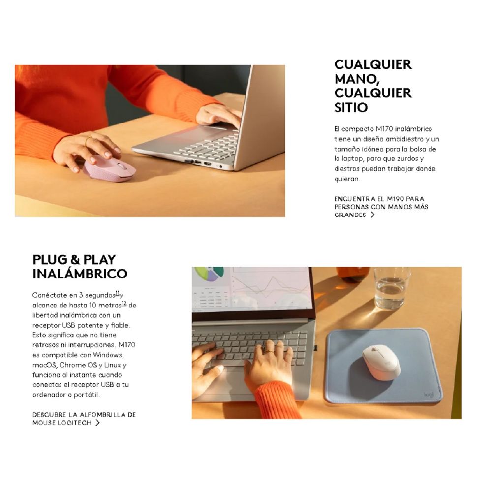 Mouse Inalámbrico Logitech Pointing Devices M170 Rosado | plazaVea ...