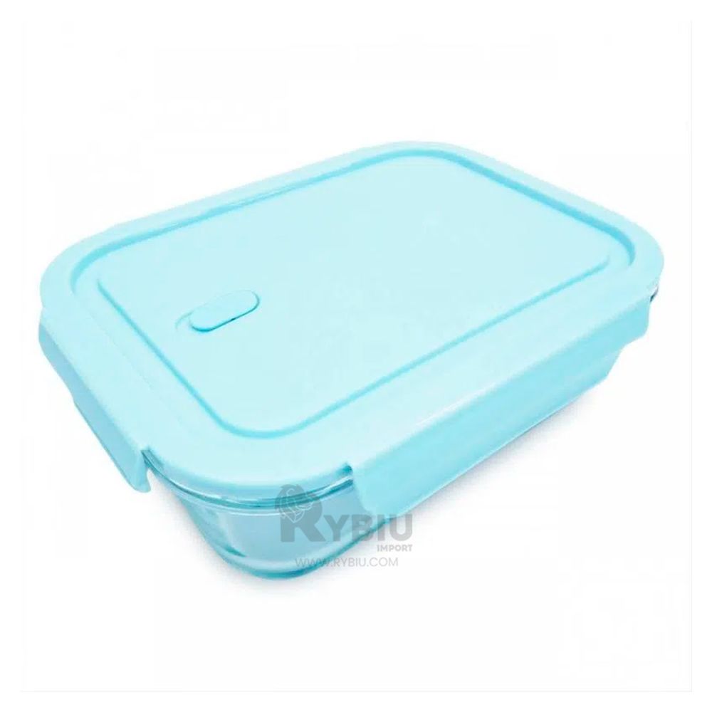 Taper de Vidrio Rectangular con División 1L Celeste | plazaVea - plazaVea