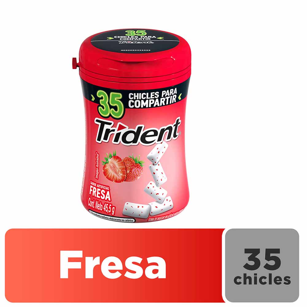 Goma de Mascar TRIDENT Fresa Envase 45.5g | plazaVea - Supermercado