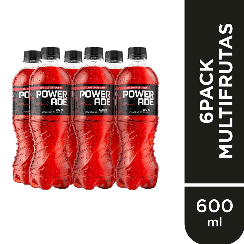 Rehidratante POWERADE Multifrutas Botella 600ml Paquete 6un | plazaVea ...