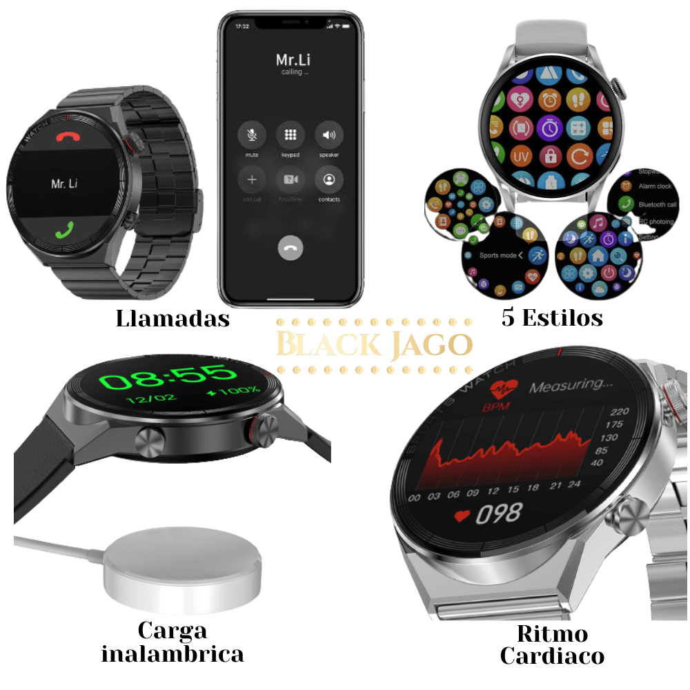 Smartwatch Dt3 Mate Reloj Doble Correa Alta Gama Nfc Gps Plateado Cuero ...