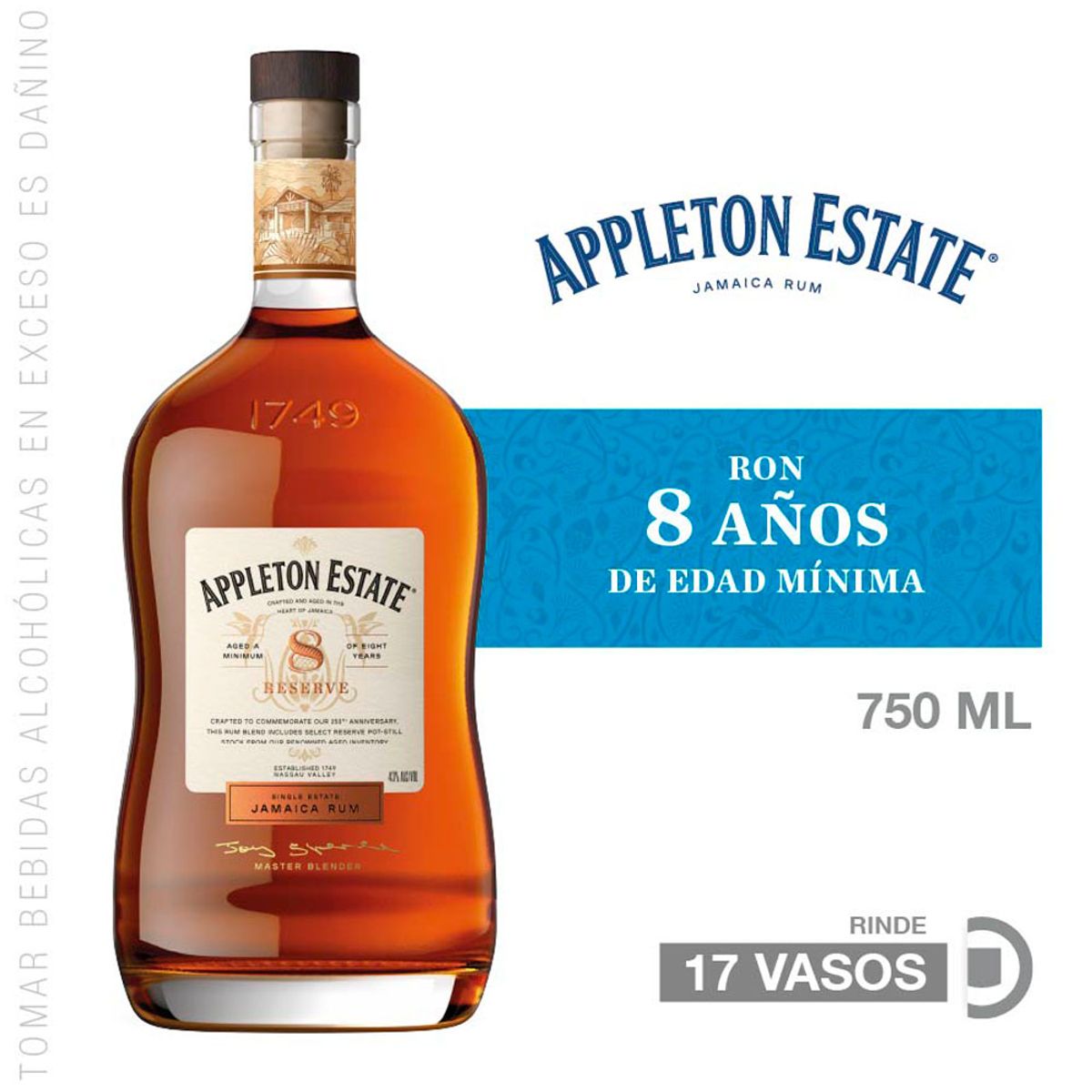 Ron APPLETON ESTATE 8 Años Reserve Botella 750ml | DRINKYN Perú