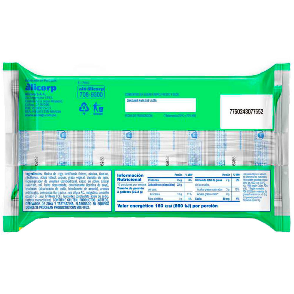 Galletas CASINO Sabor a Menta Lover Bolsa 43g Paquete 8un | plazaVea ...