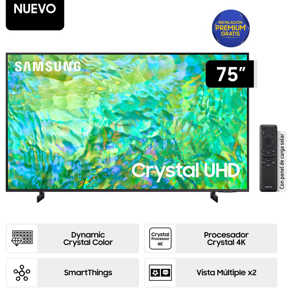Televisor SAMSUNG Crystal UHD 75" 4K Smart TV UN75CU8000GXPE (2023 ...