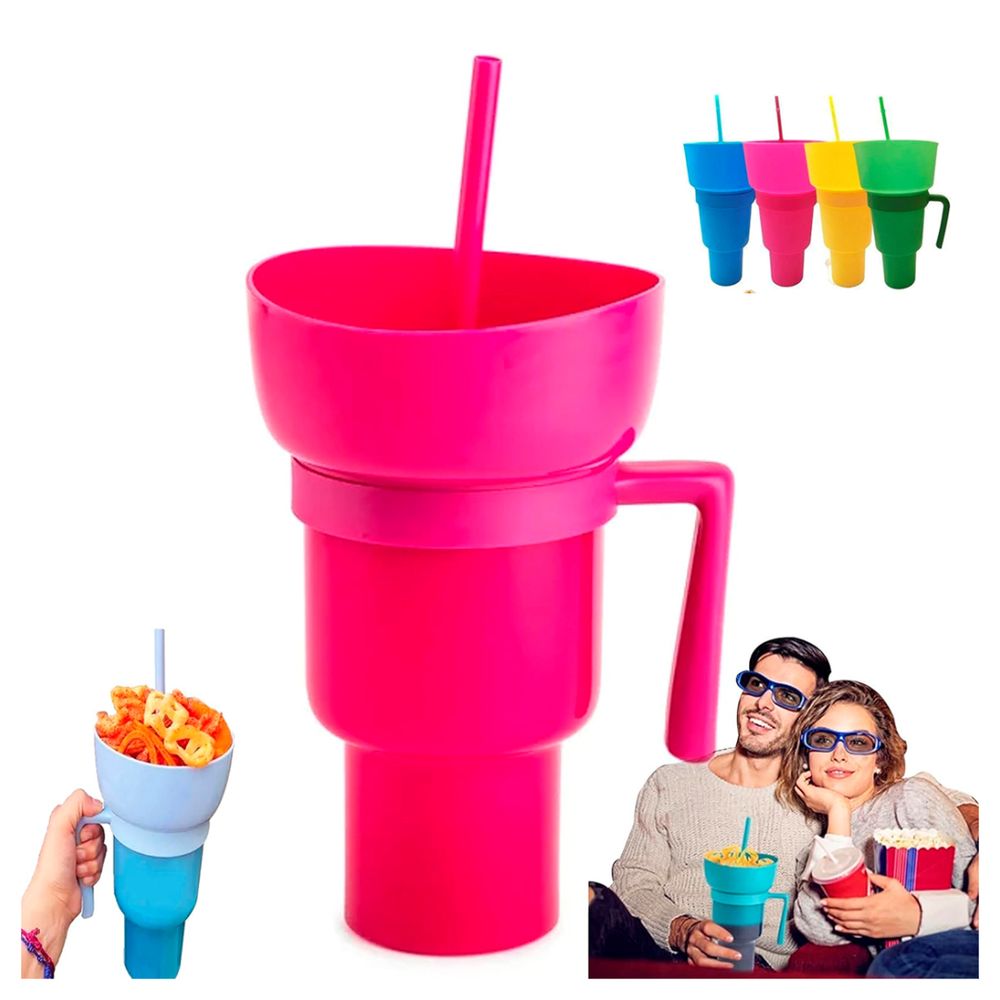 Vaso 2 En 1 para Bebidas y Snacks Botanero 950 Ml Cambia De Color ...