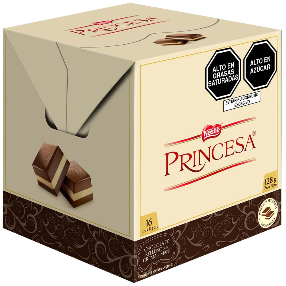 Chocolate PRINCESA Nestlé Relleno con Crema de Maní Caja 128g ...