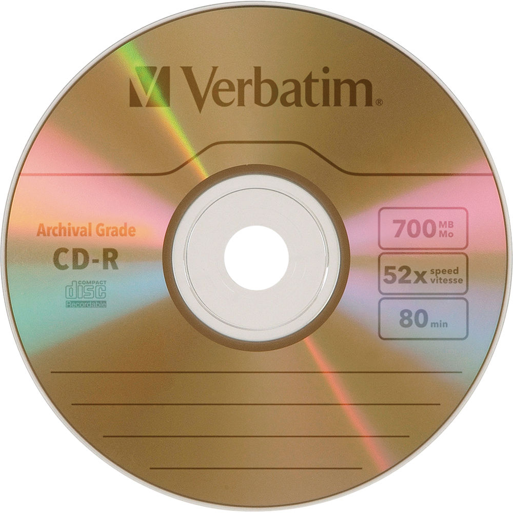 Disco Grabable Verbatim Cd R 700Mb 52X 80 Minutos Ultralife Gold ...